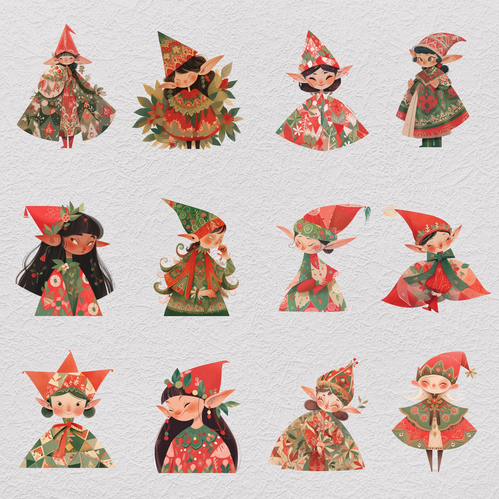 Cute Elf Clipart Bundle Gift Box Clipart Holiday Clipart - Etsy