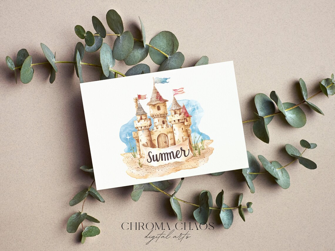 Summer Sandcastle Beach Clipart PNG Bundle Transparent Background Clip ...