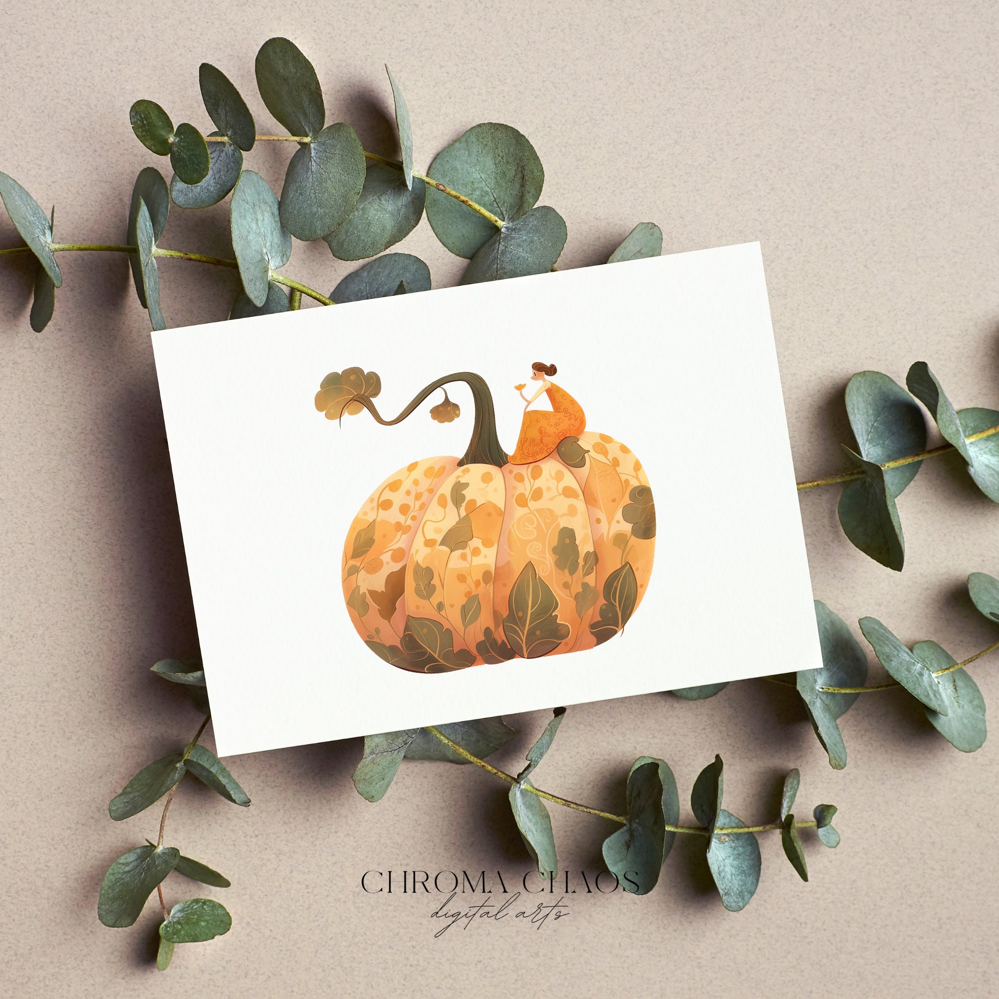 Watercolour Pumpkin Girl Clipart Bundle, Autumn Reading Clipart, Cozy ...