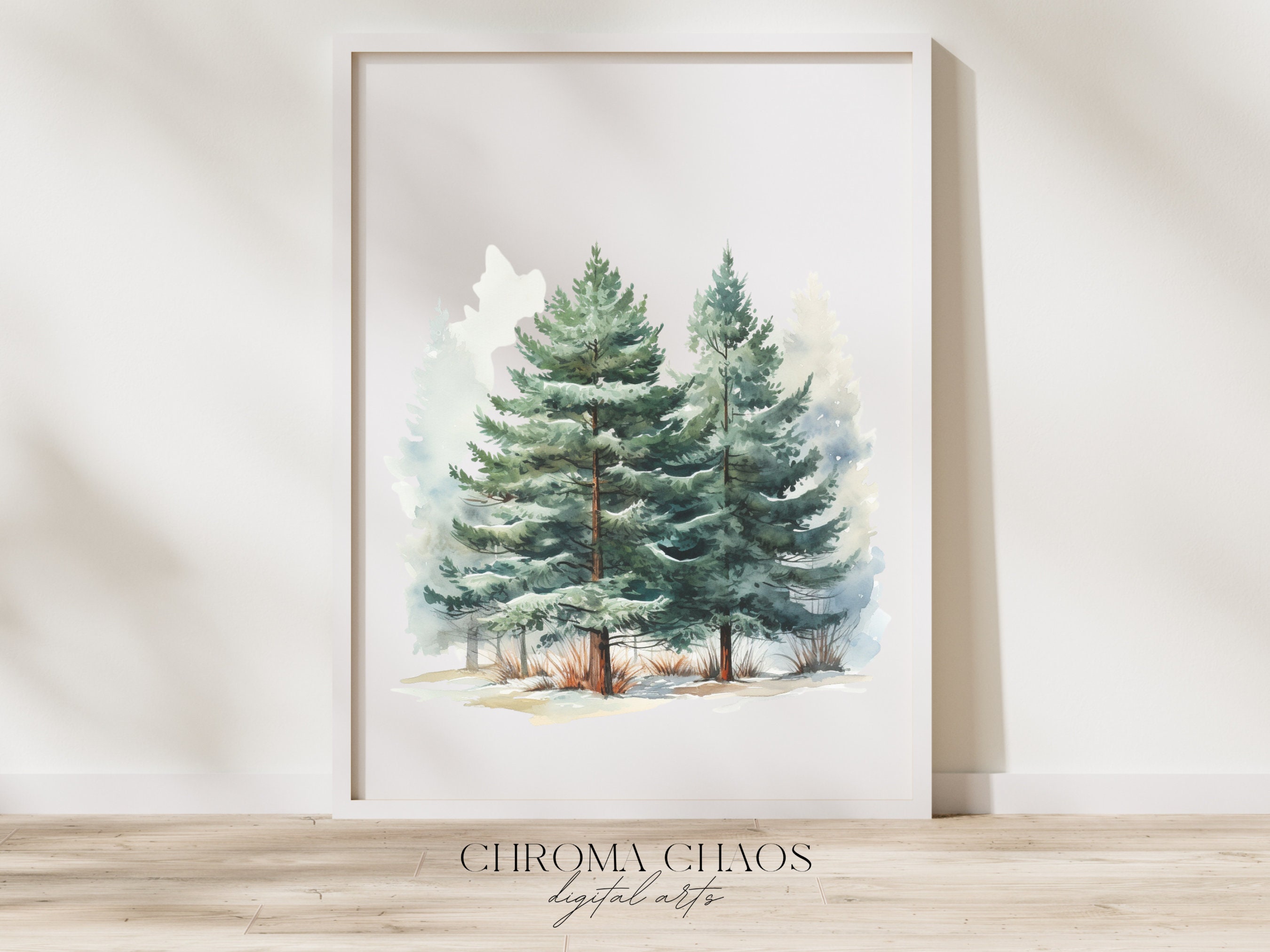 Pine Tree Forest Clipart Bundle, Transparent PNG, Beautiful Watercolor ...