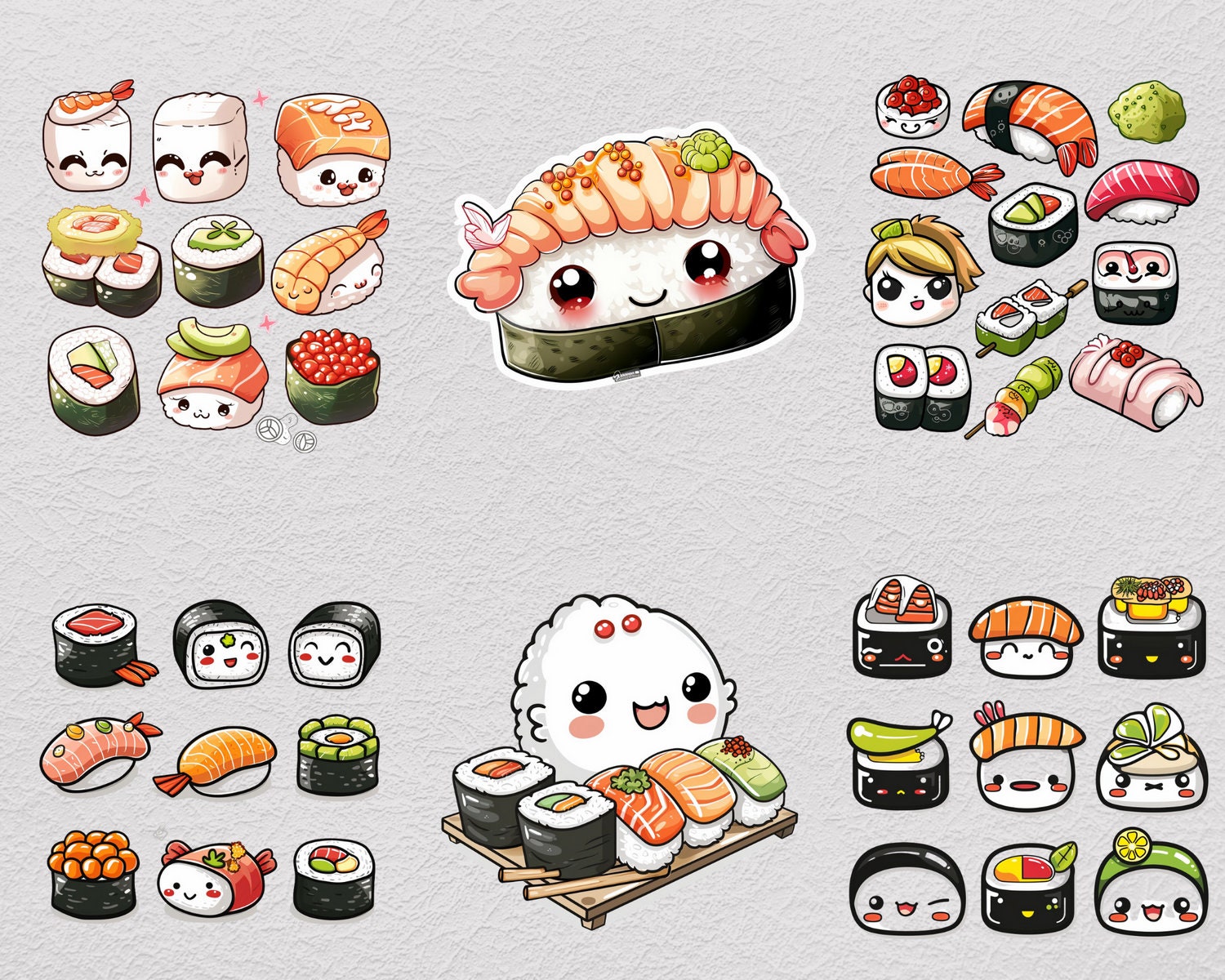 Cute Sushi Clipart PNG, Food Decoration PNG, Japanese Sushi Clip Art ...