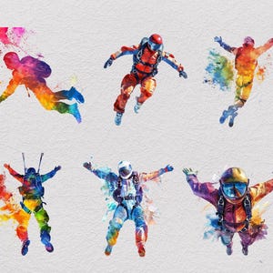 Skydiving Clipart PNG, Decoration Clip Art, Scrapbook Junk Journal ...