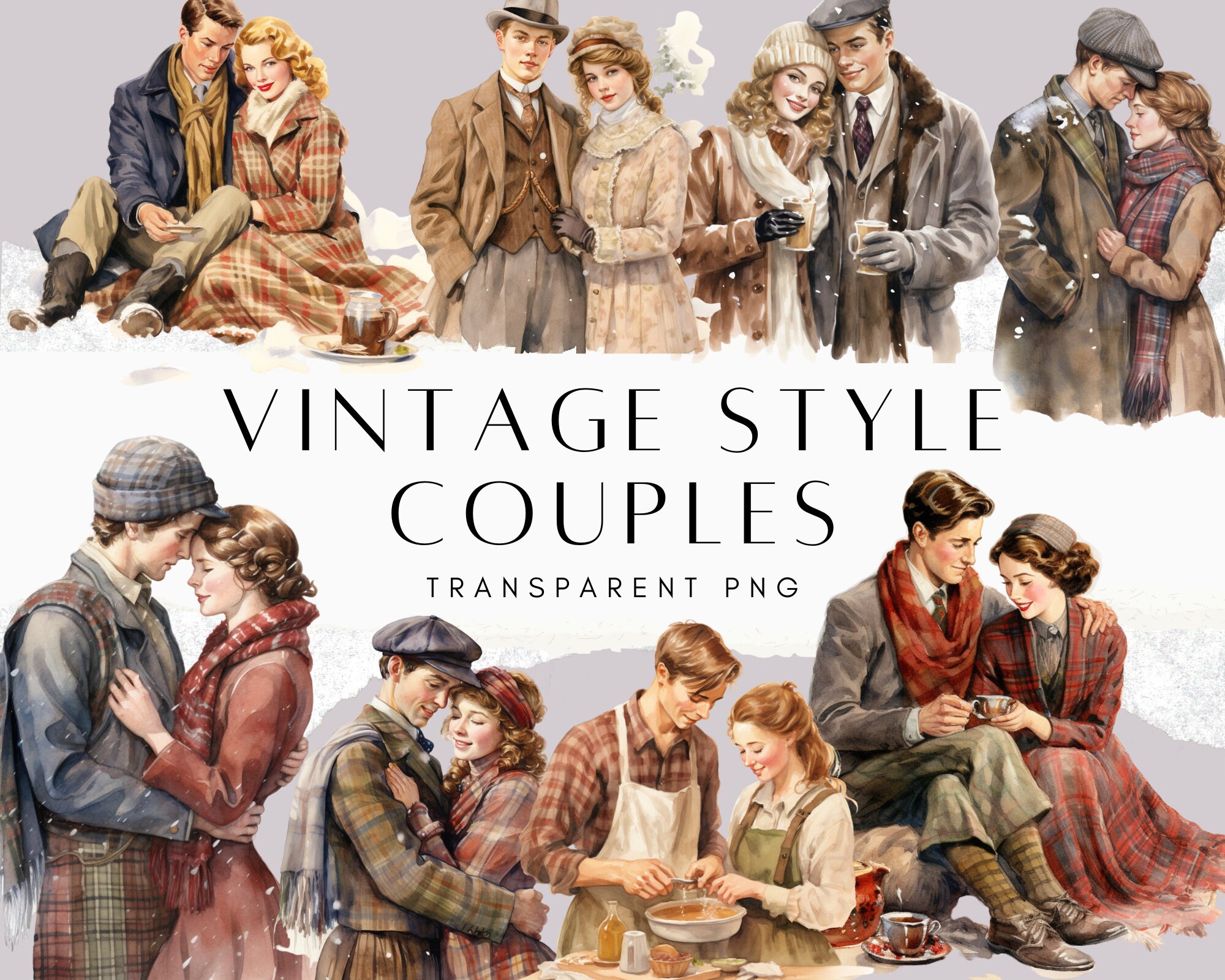 113 Vintage Style Couple Clipart Wedding Clipart Engagement - Etsy