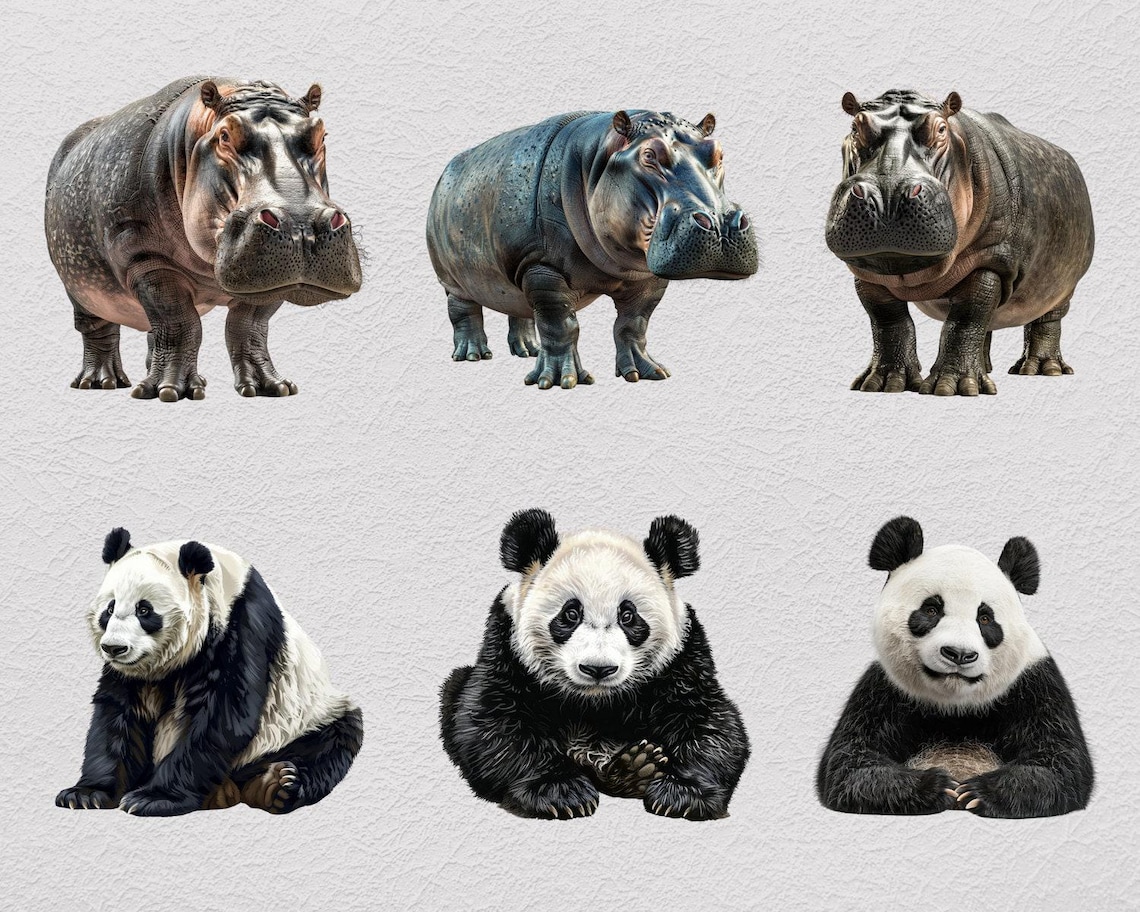 Mammals Clipart PNG Bundle, Transparent Clip Art for Kids Activity ...