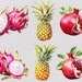 106 Watercolour Fruits Clipart Bundle,m, Fruits Clipart, Papaya, Kiwi ...
