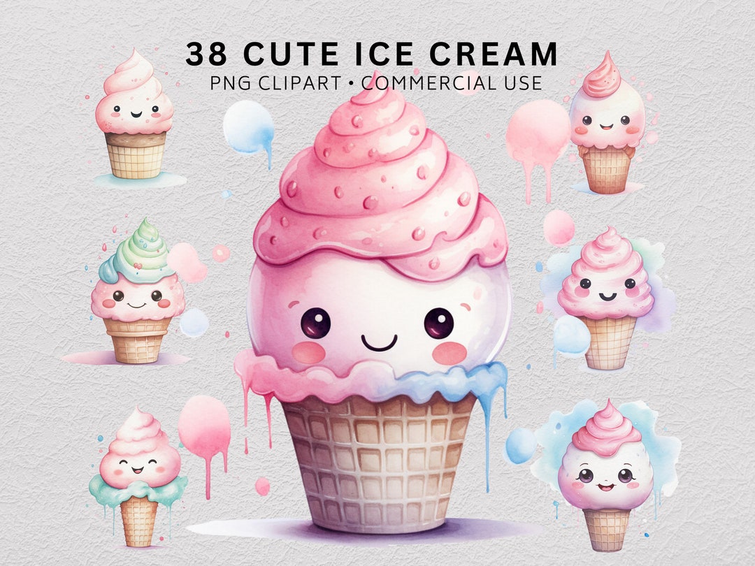 Cute Ice Cream Clipart PNG, Valentine Decoration PNG, Valentine Clip ...
