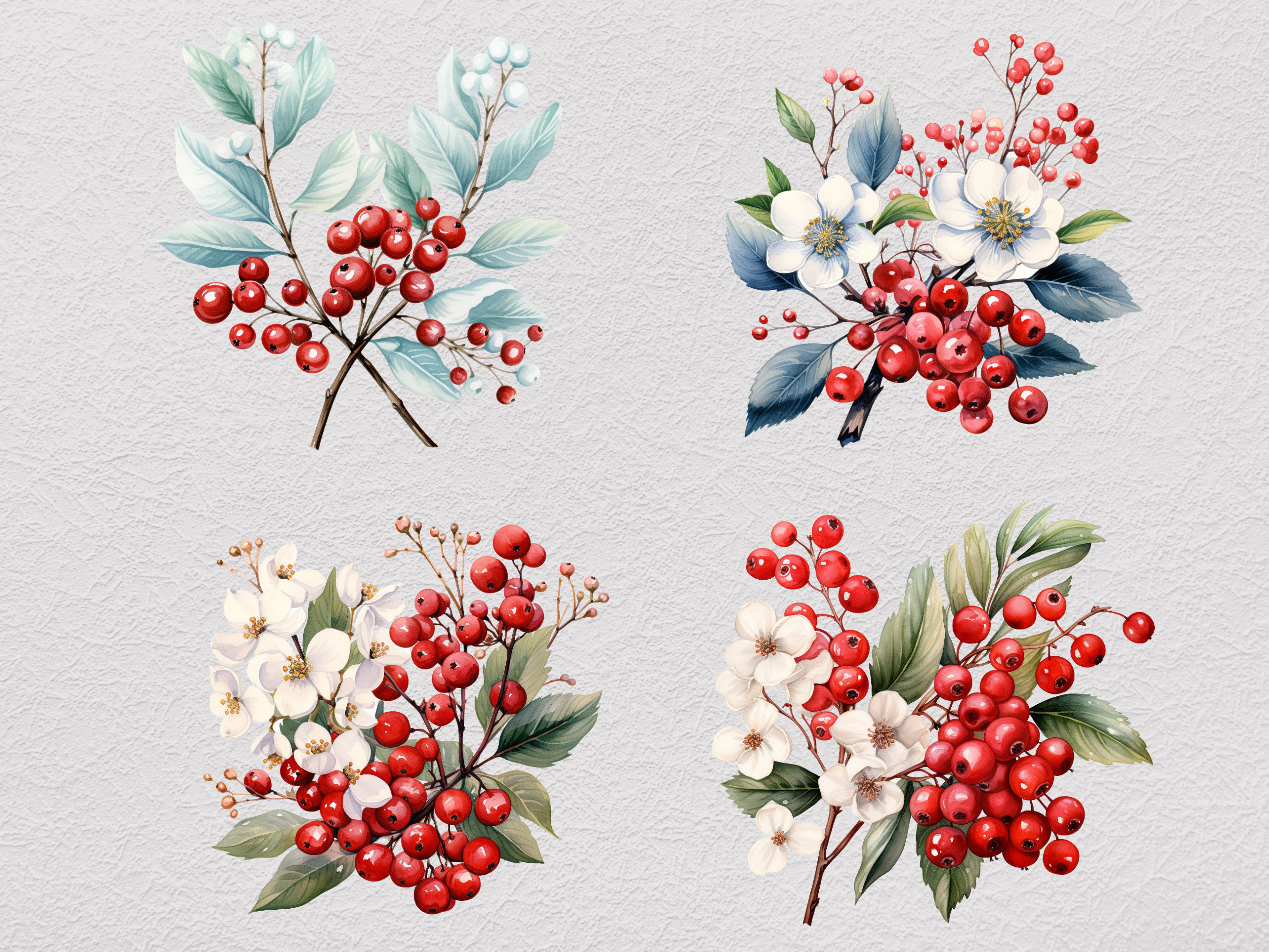 Winter Berries Clipart PNG, Berries PNG, Winter Clip Art, Scrapbook ...
