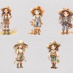 Cute Little Cowboy Clipart PNG Sublimation Bundle, Horse Clipart ...