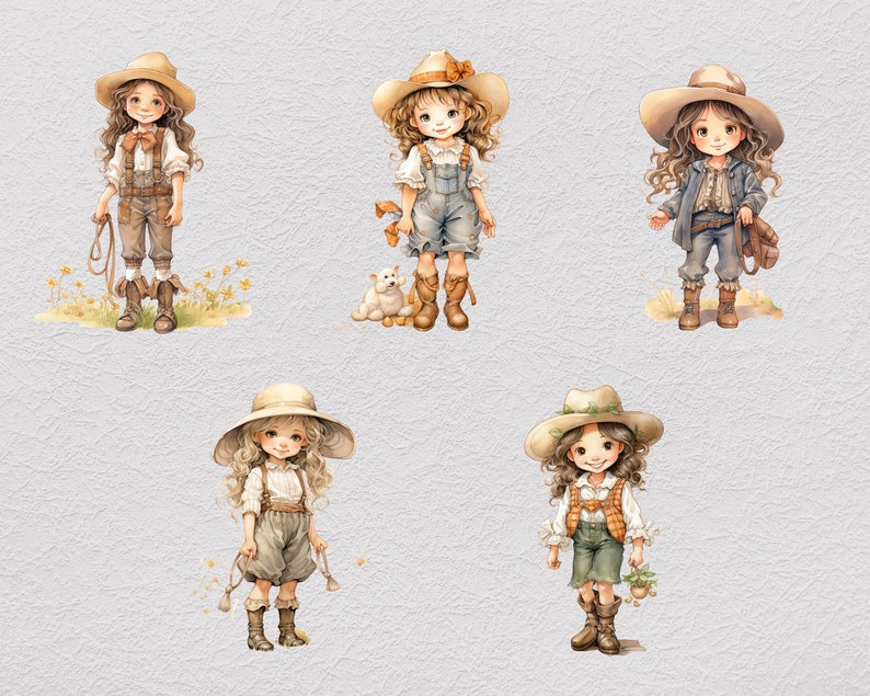 Cute Little Cowboy Clipart PNG Sublimation Bundle, Horse Clipart ...