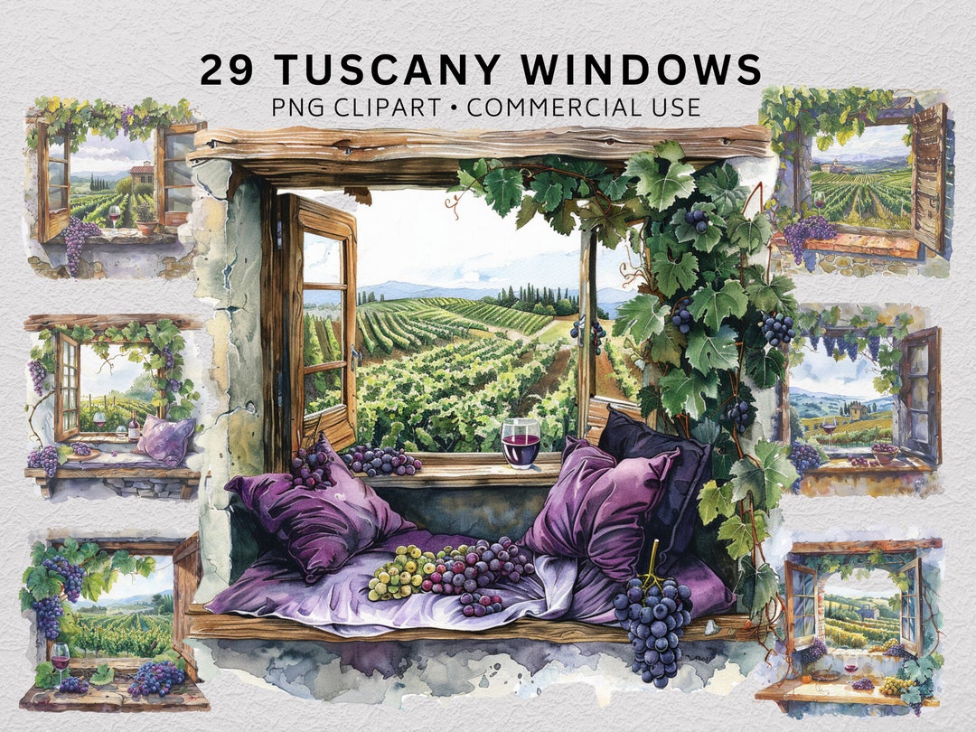 Tuscany Windows Clipart, Decoration PNG, Travel Destination Clip Art ...