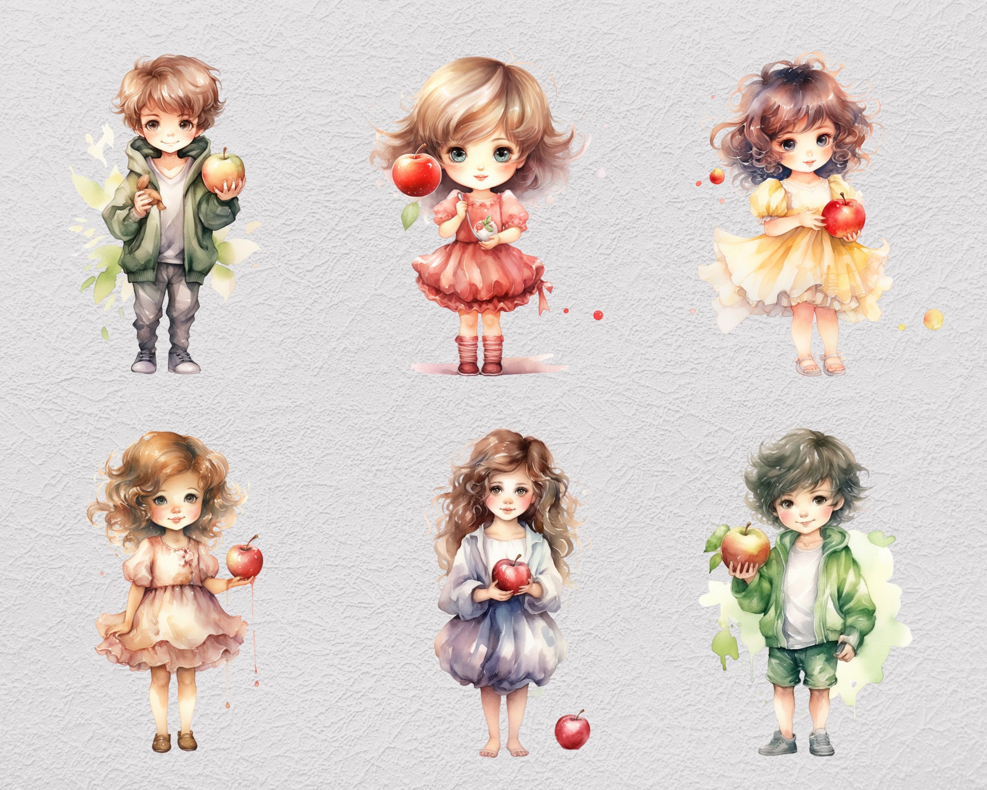 Apple Clipart Fruits Clipart Bundle All About Apple Clipart - Etsy