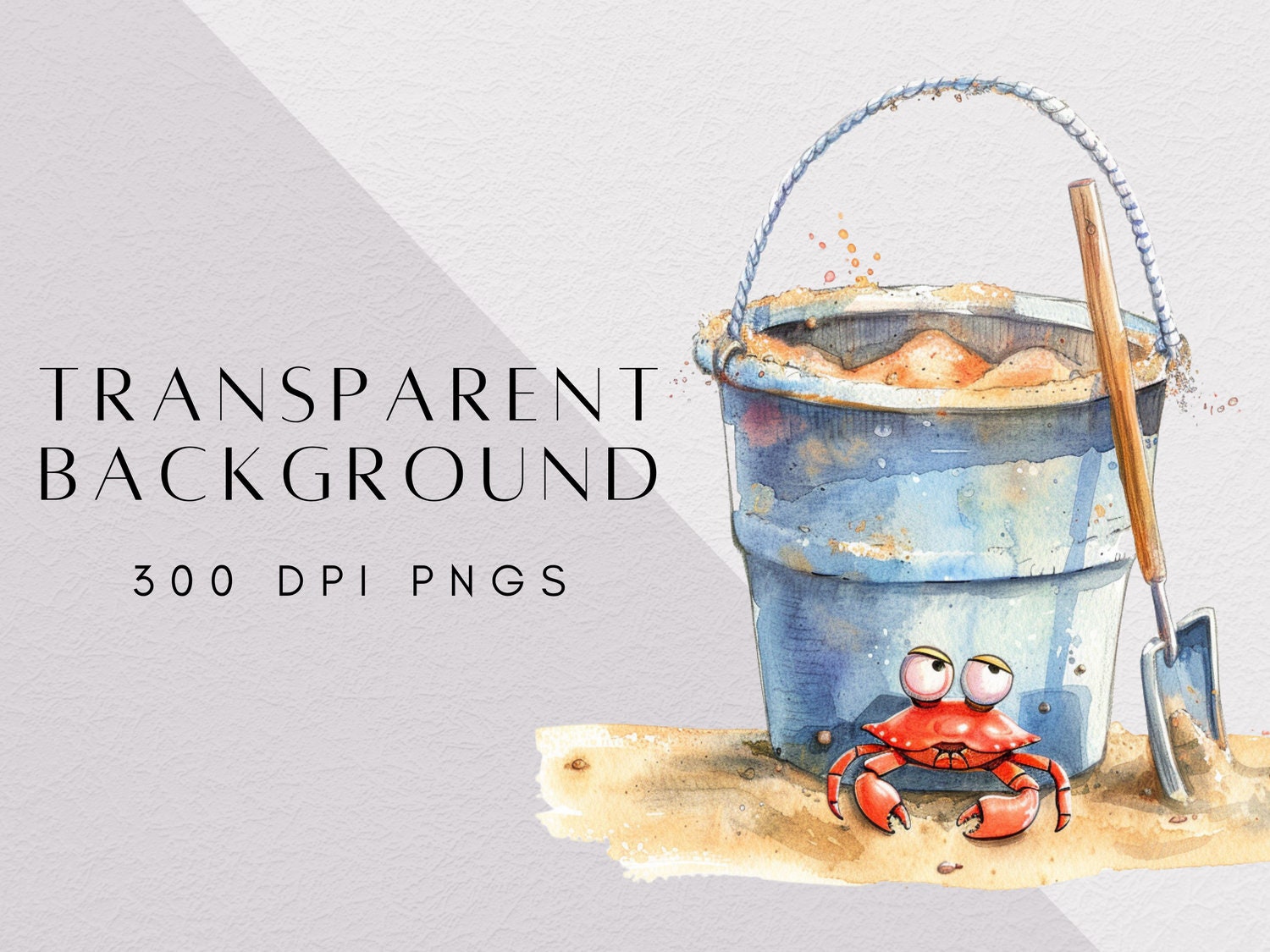 Sand Basket Summer Clipart PNG Bundle Transparent Background Clip Art ...