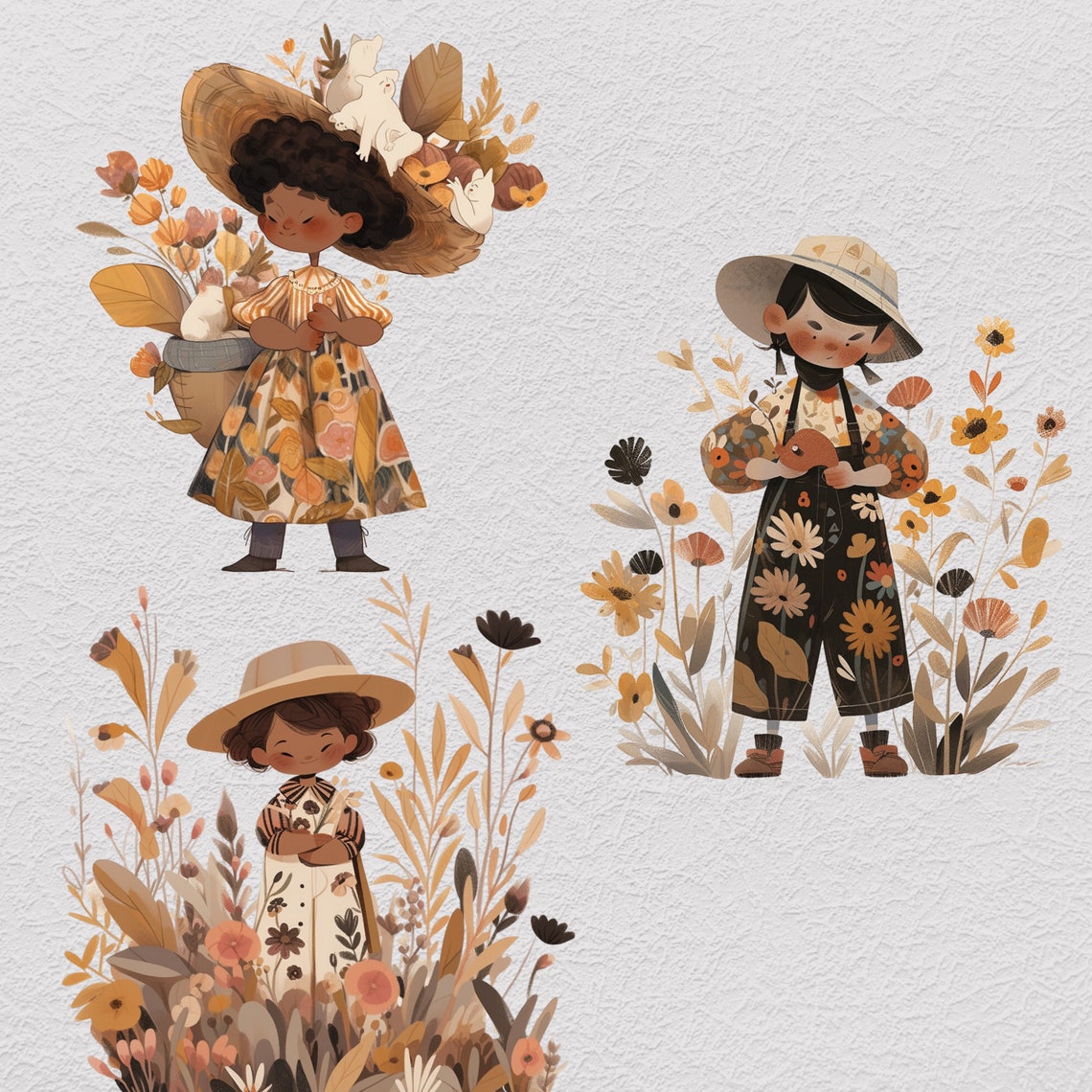 Cute Little Farmer Clipart Farmer PNG Cozy Cottagecore - Etsy