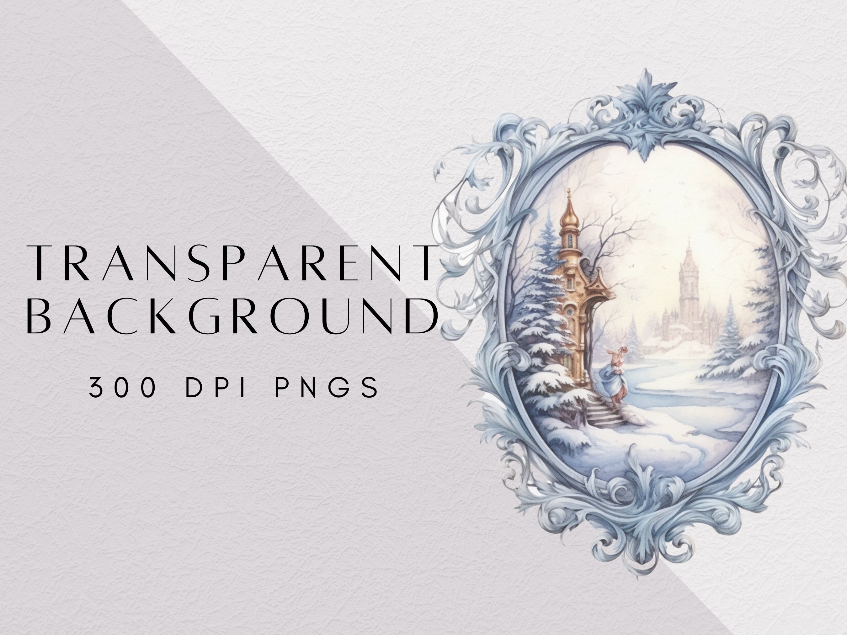 22 Rococo Winter Frames Clipart Bundle, Fantasy Clipart, Digital ...