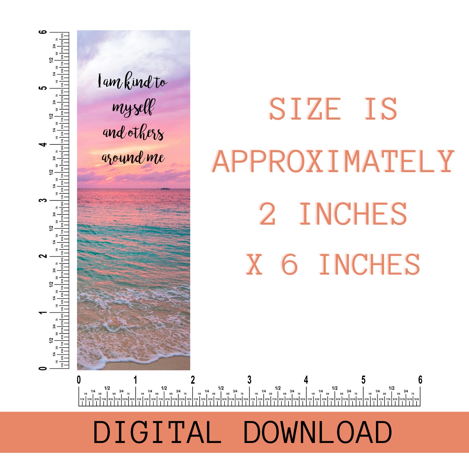 Sunset Bookmark Positive Affirmations, Bundle of 10 Bookmarks ...