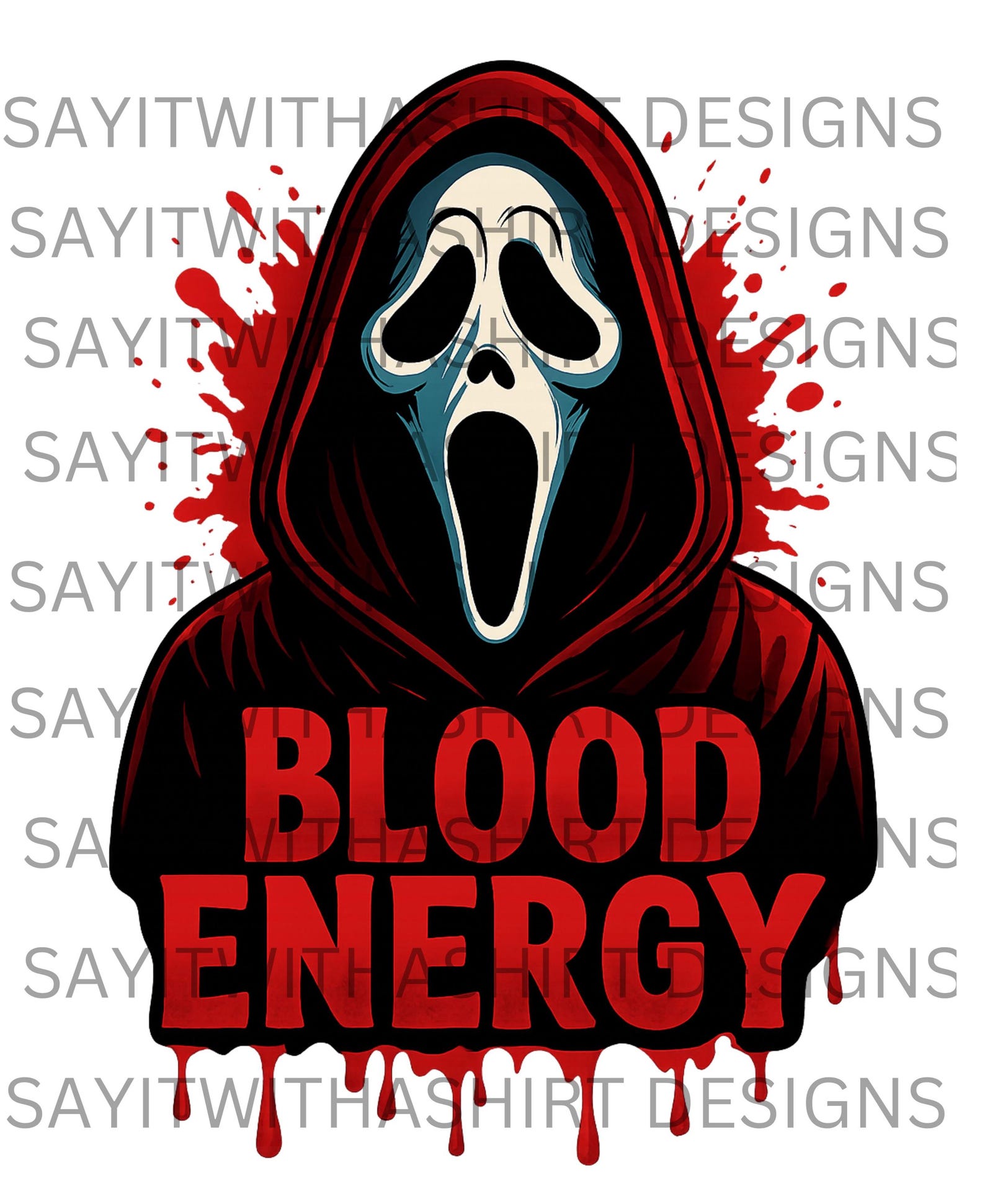 Blood Energy Horror PNG, Slasher Mask Red Hood Graphic, Halloween ...