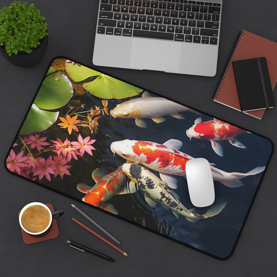 Japanese Koi Pond Desk Mat - Etsy