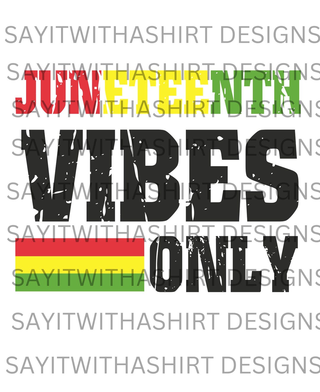 Juneteenth Vibes PNG: RBG Flag Colors, Black Pride (digital Download ...