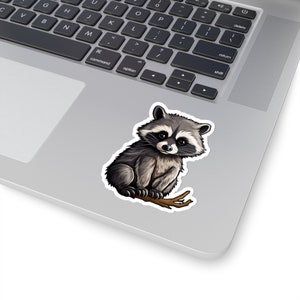 Raccoon Sticker, Wildlife Cute Raccoon Laptop Vinyl Sticker, PC Decal ...