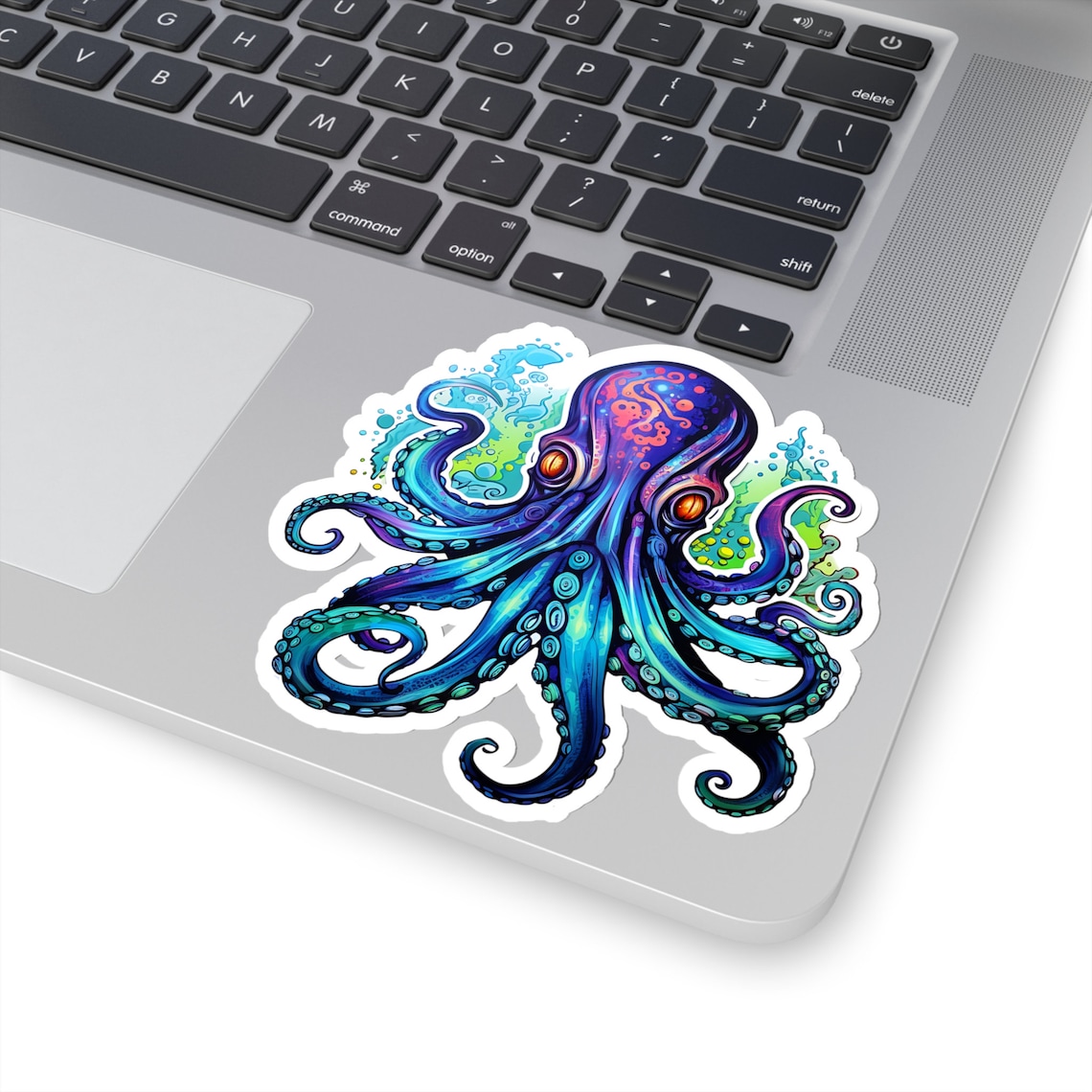 Octopus Sticker, Neon Octopus, Psychedelic Colors Octopus PC Decal ...