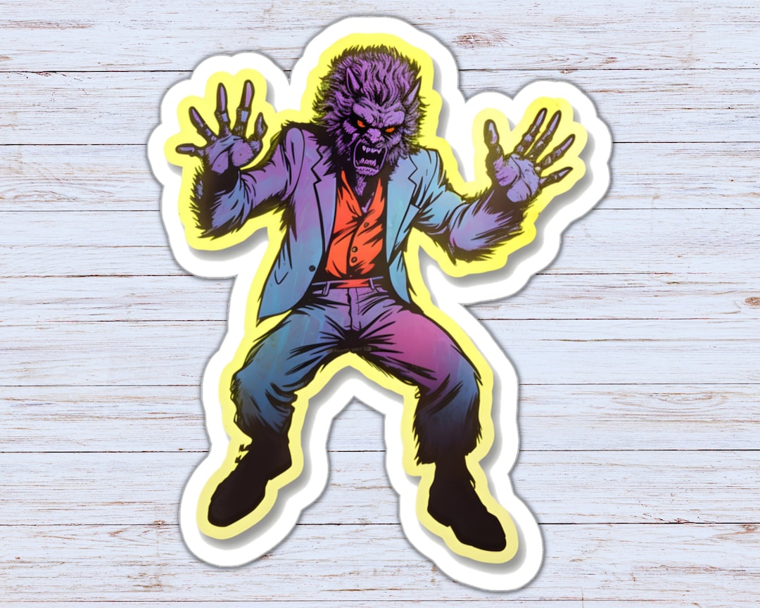 Wolfman Werewolf Sticker, Wolf Sticker, Horror Movie Sticker, Laptop ...