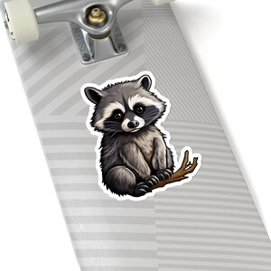 Raccoon Sticker, Wildlife Cute Raccoon Laptop Vinyl Sticker, PC Decal ...