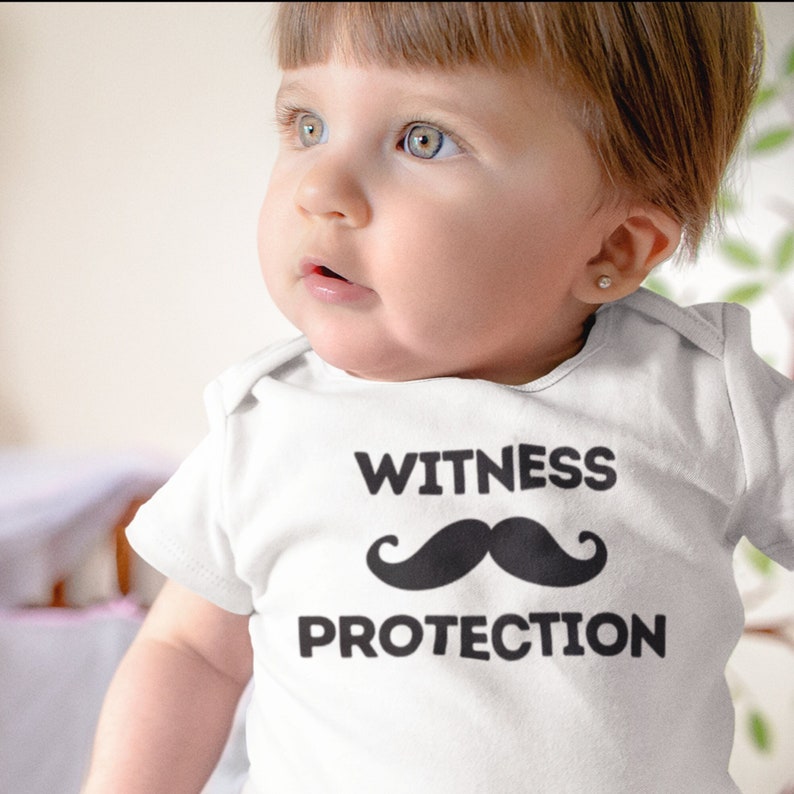 Witness Protection Onesie® Organic Baby Bodysuit, Halloween Costume ...