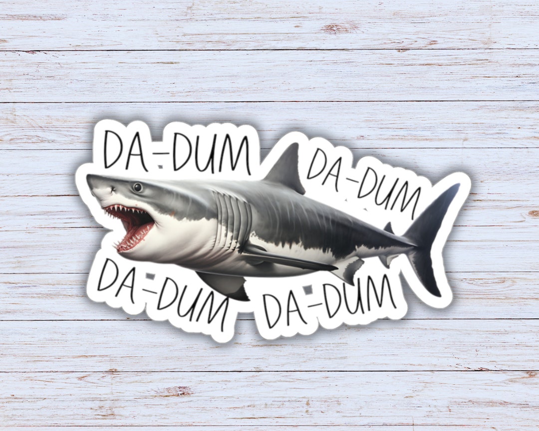 Funny Shark Sticker, PC Decal, Laptop Sticker, Animal Sticker, Great ...
