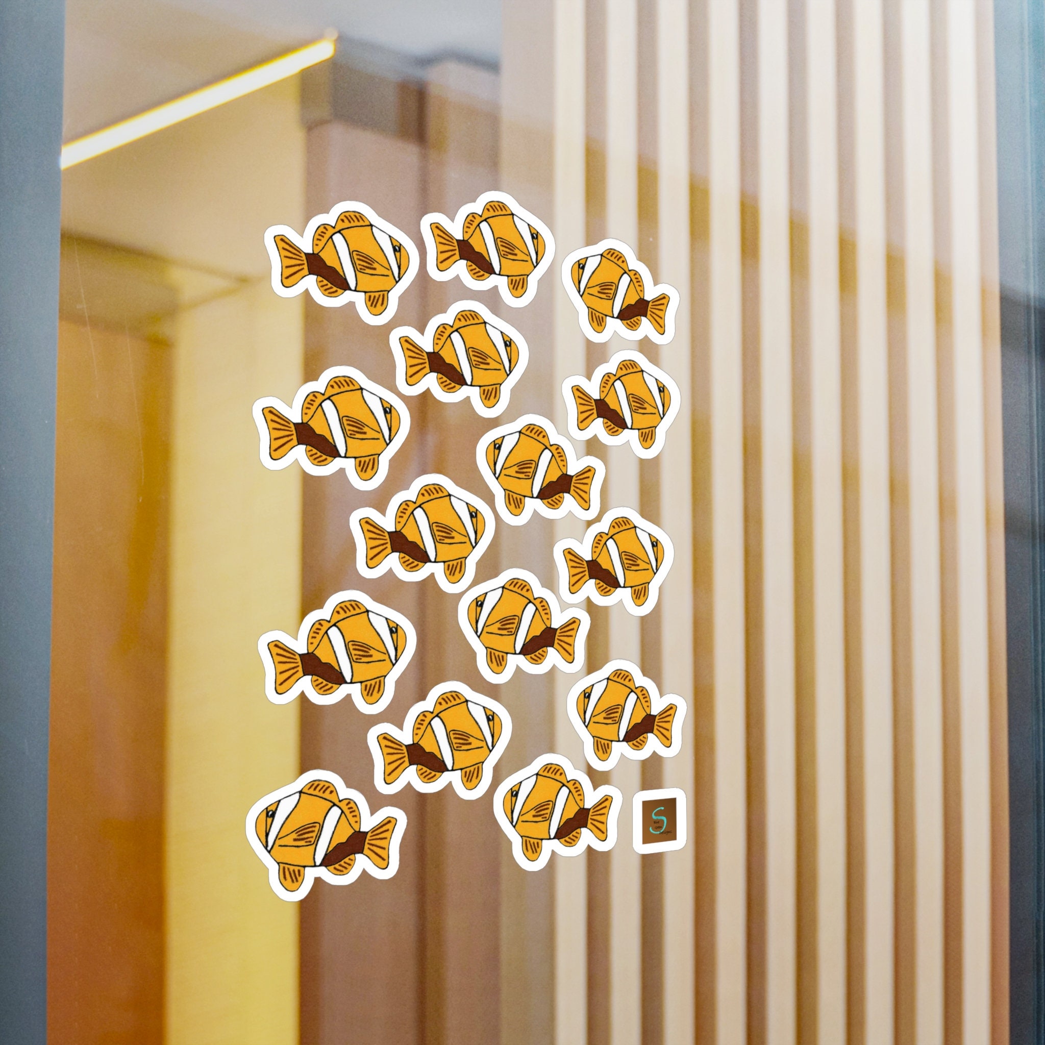 Yellow Clownfish Vinyl Decals, Sheet of 15 Fish Stickers - Etsy