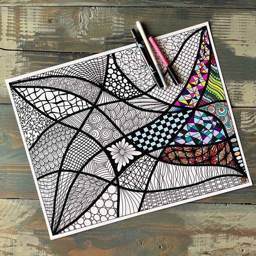 Variety Designs Coloring Poster: Adult Coloring Page Wall Art - Etsy