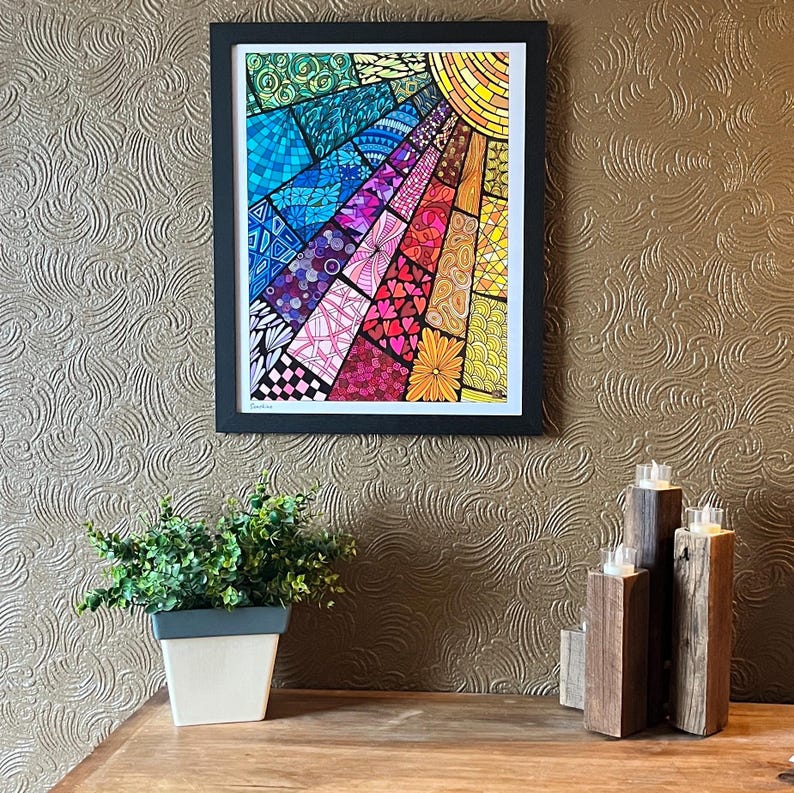 Sunshine Coloring Poster - Abstract Sun Design, Creative Relaxation, 2 ...