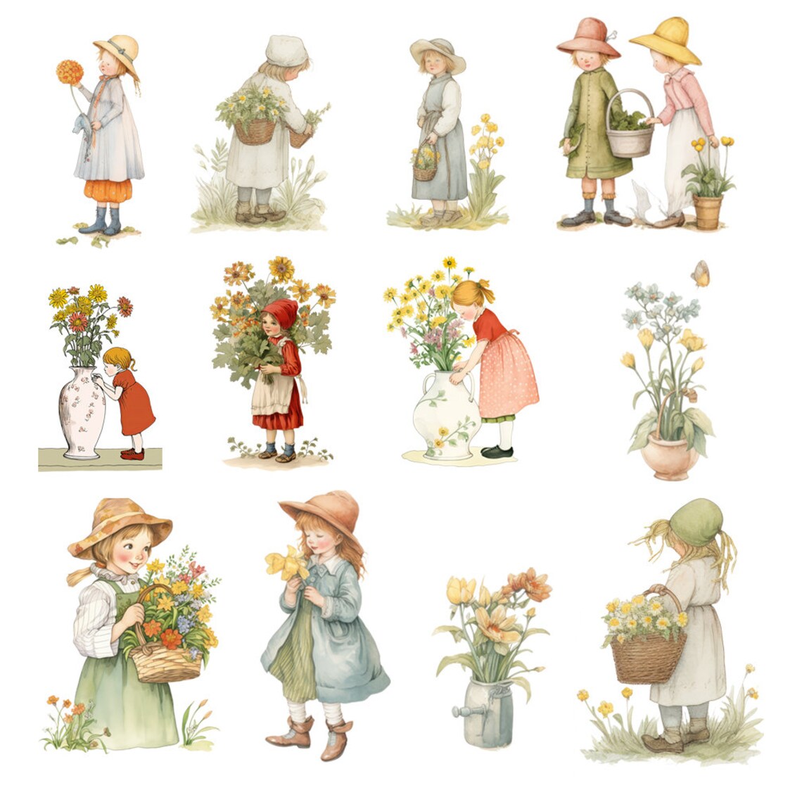 Spring Season Clip Art Bundle: 12 High-res PNG Transparent Background ...
