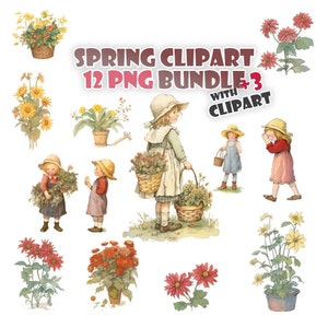 Spring Clipart Bundle: 12 High-res PNG Files With Transparent ...