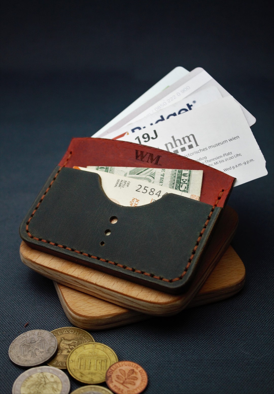 Handcrafted Minimalist Wallet in Vegan Leather, Personalized Gift - Etsy