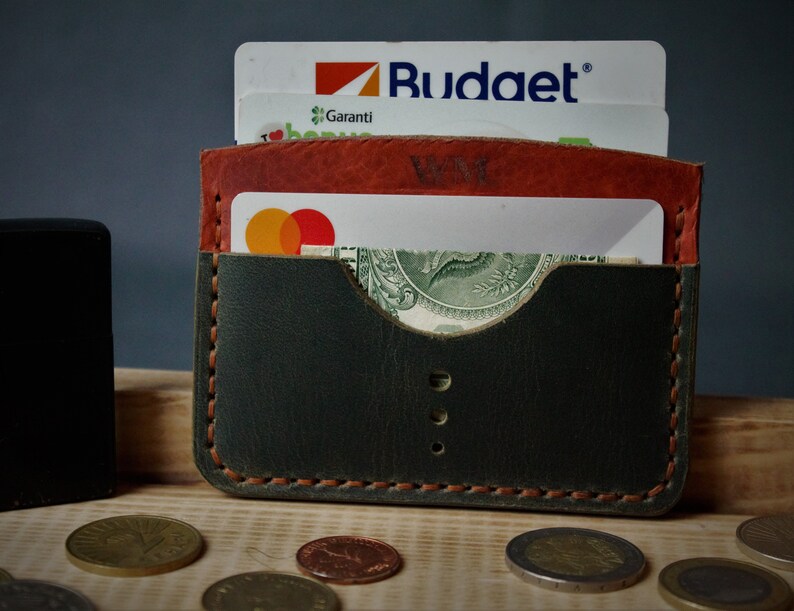 Handcrafted Minimalist Wallet in Vegan Leather, Personalized Gift - Etsy