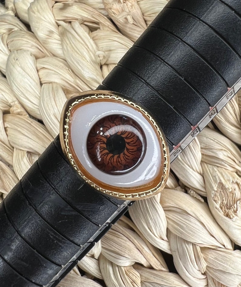 Realistic Evil Eye Ring: Adjustable Gold Statement Jewelry - Etsy