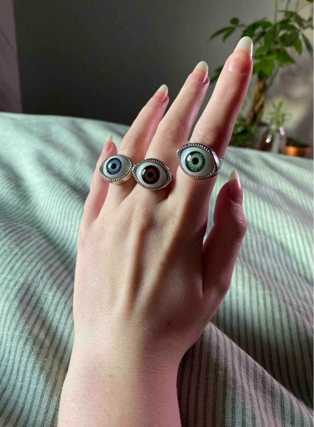 Eye Ring-evil Eye Ring-eyeball Ring-eye Ring Realistic-mal De Ojo ...