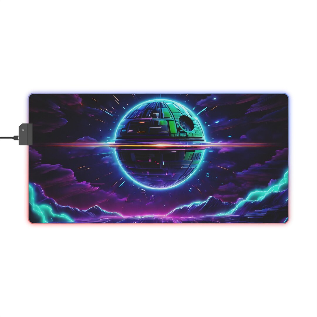 Death Star Computer Pad Gaming Desktop Mouse Pad Light up PC Multi ...