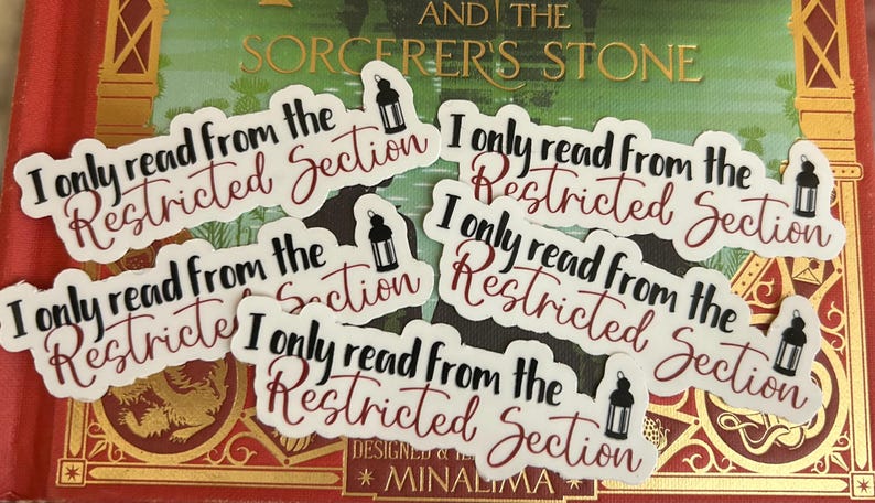 Restricted Section. Reading, Harry Potter. Waterproof Vinyl Sticker ...