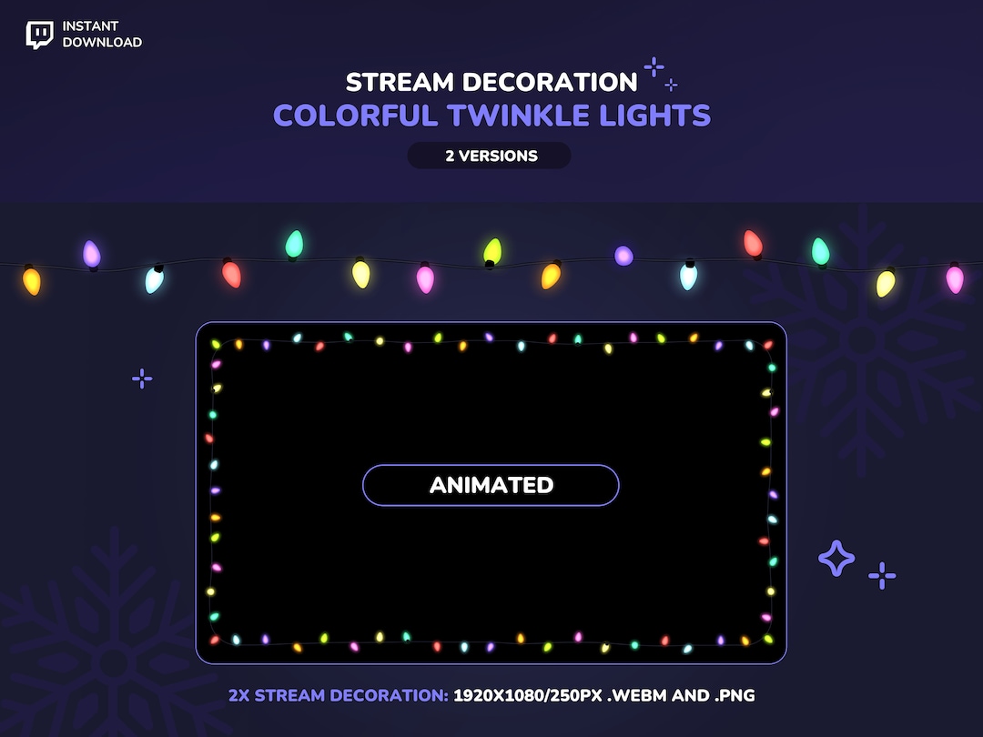 Animated Colorful Twinkle Lights Stream Decoration for Twitch and ...