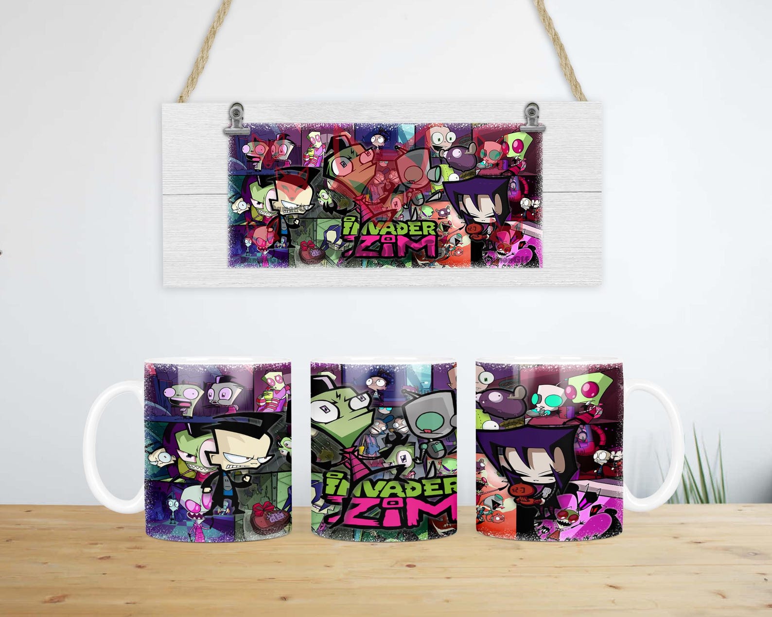 Invader Zim Mug Design | 11oz Sublimation Template | Digital Download ...