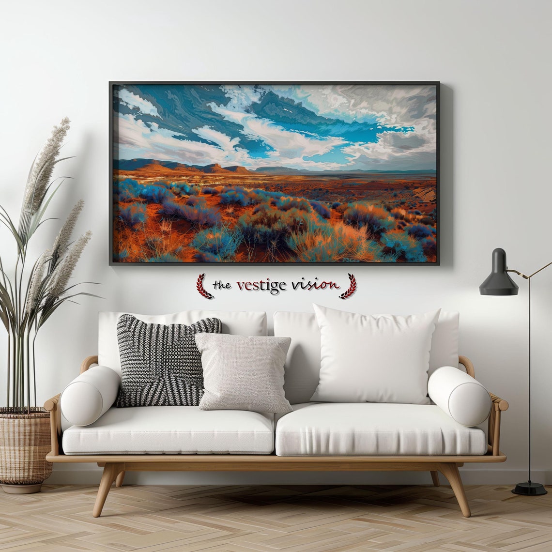 Desert Butte Ridgeline Panorama | Shrubs and Sand | Realistic | Art ...