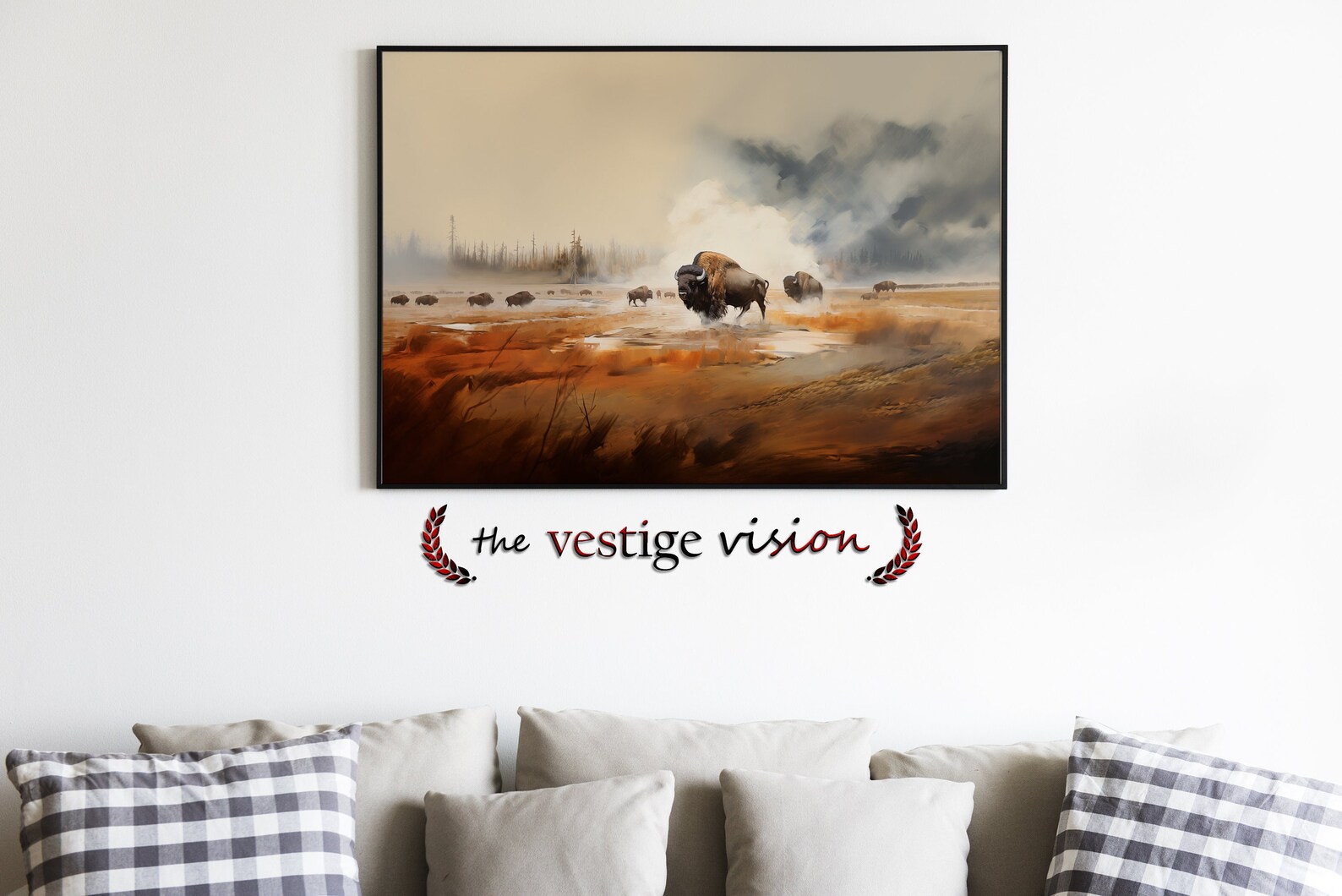 Bison in the Mist | Yellowstone Park | Geyser | Oil Painting | Nature ...