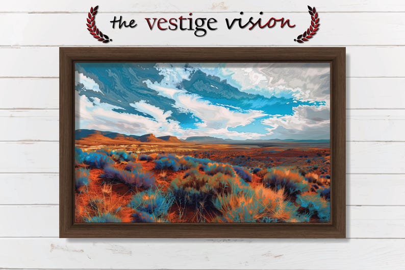 Desert Butte Ridgeline Panorama | Shrubs and Sand | Realistic | Art ...