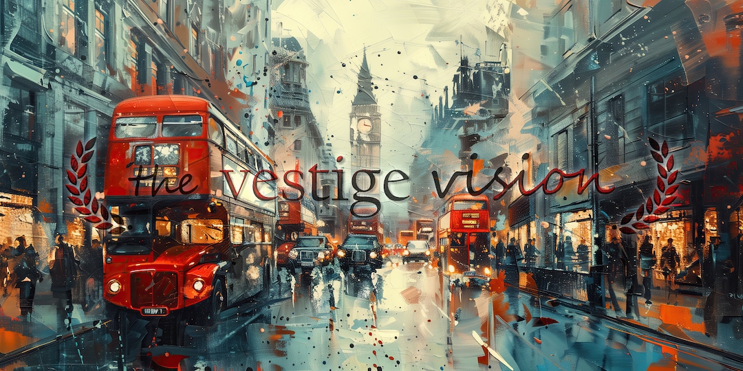 Rainy Streets of London | Big Ben | Red Buses | Rain | Realistic Oil ...