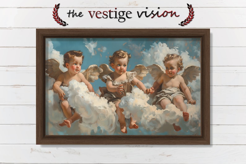 Cherub Triplets in the Clouds | Christian Heavens | Realistic Painting ...