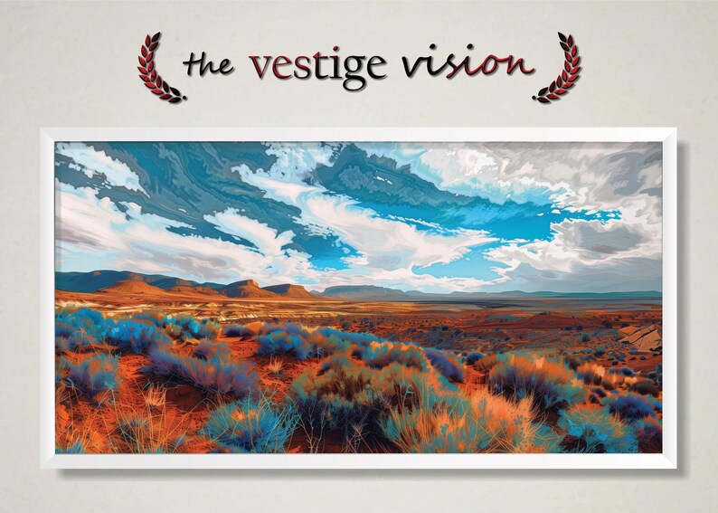 Desert Butte Ridgeline Panorama | Shrubs and Sand | Realistic | Art ...