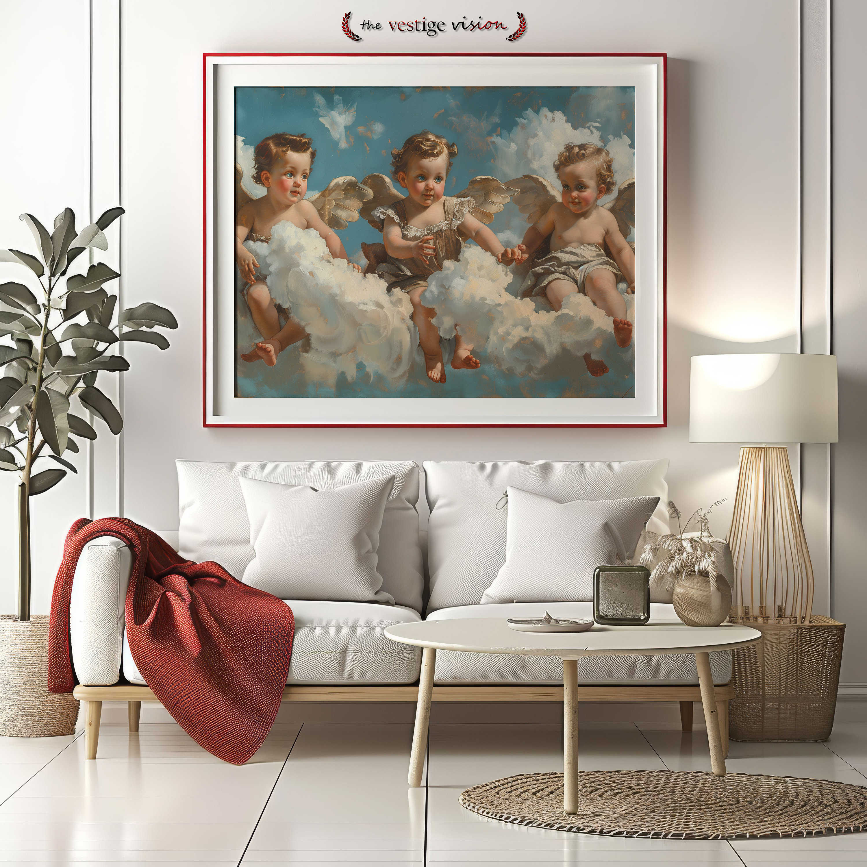 Cherub Triplets in the Clouds | Christian Heavens | Realistic Painting ...