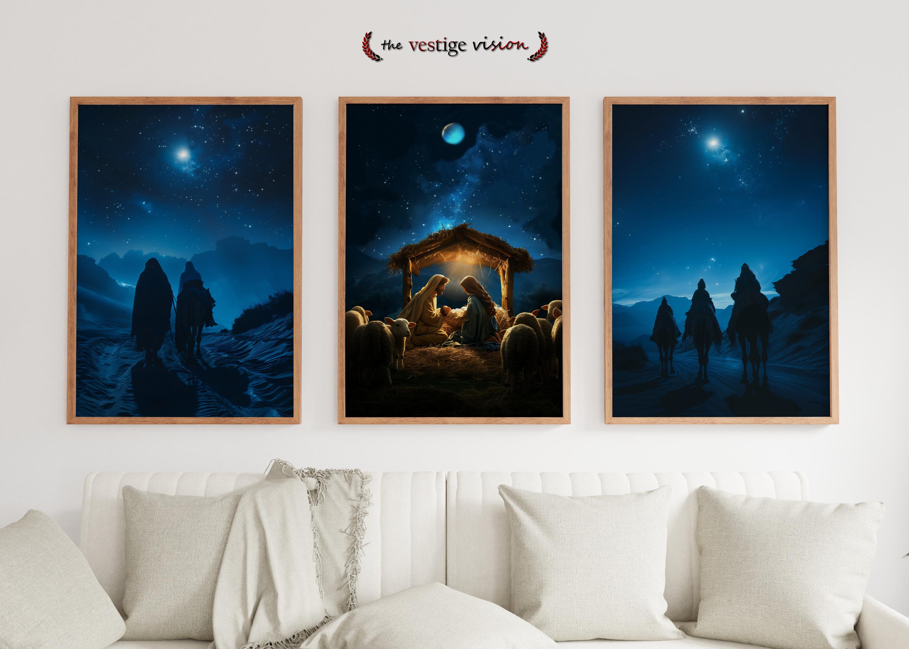 Nativity Scene (three-frame) | Baby Jesus | Mary & Joseph | Three Kings ...