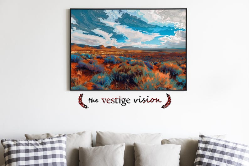 Desert Butte Ridgeline Panorama | Shrubs and Sand | Realistic | Art ...